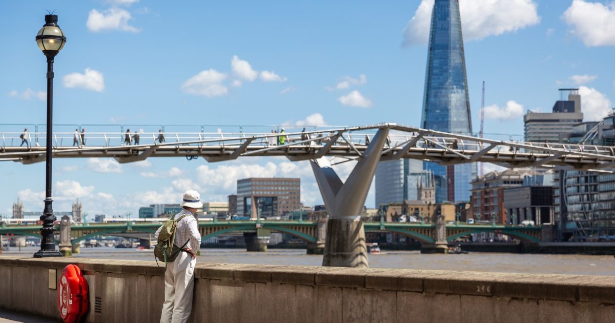 Millennium Bridge London View Of Thames River, Millennium Bridge,